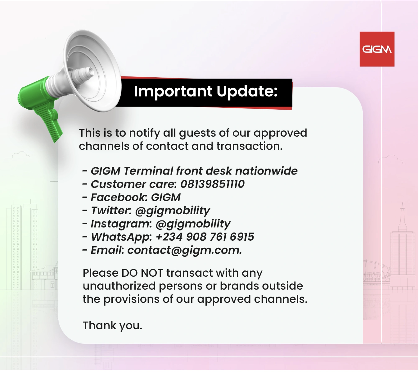 GIGMobility - Nigeria's Leading Tech Driven Mobility Company